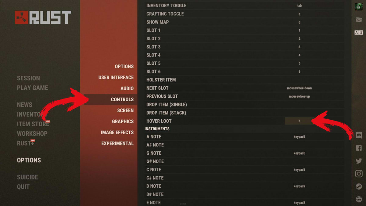 Как быстро лутать предметы в Раст: бинды, клавиши и команды