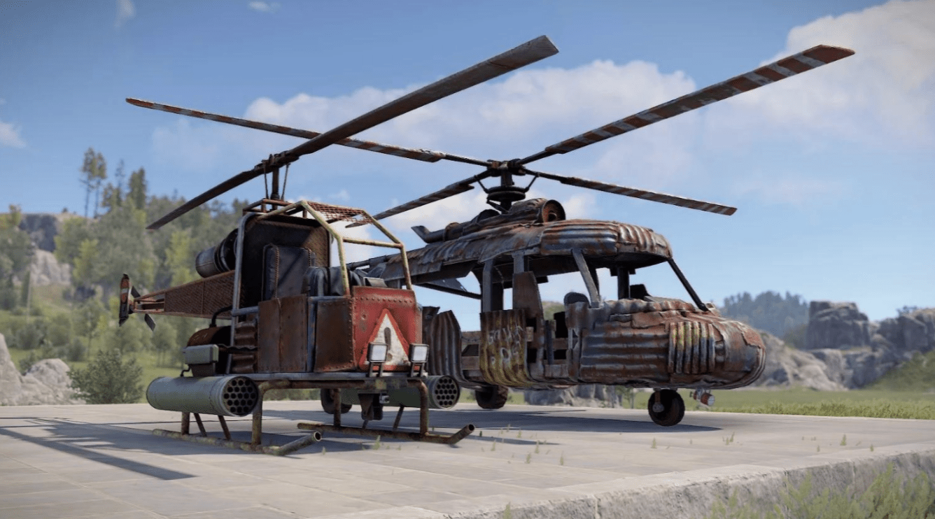 Ударный вертолет (Стрекоза) в Раст: как заспавнить и сесть